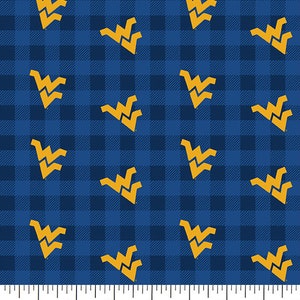 West Virginia University Cotton Fabric by Sykel-west Virginia ...