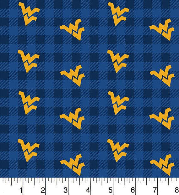 West Virginia University Cotton Fabric by Sykel-west Virginia - Etsy