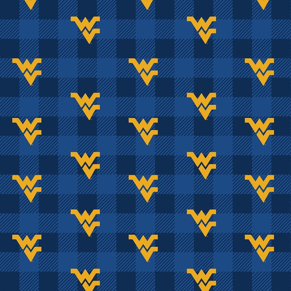 Wvu Plaid Fabric - Etsy