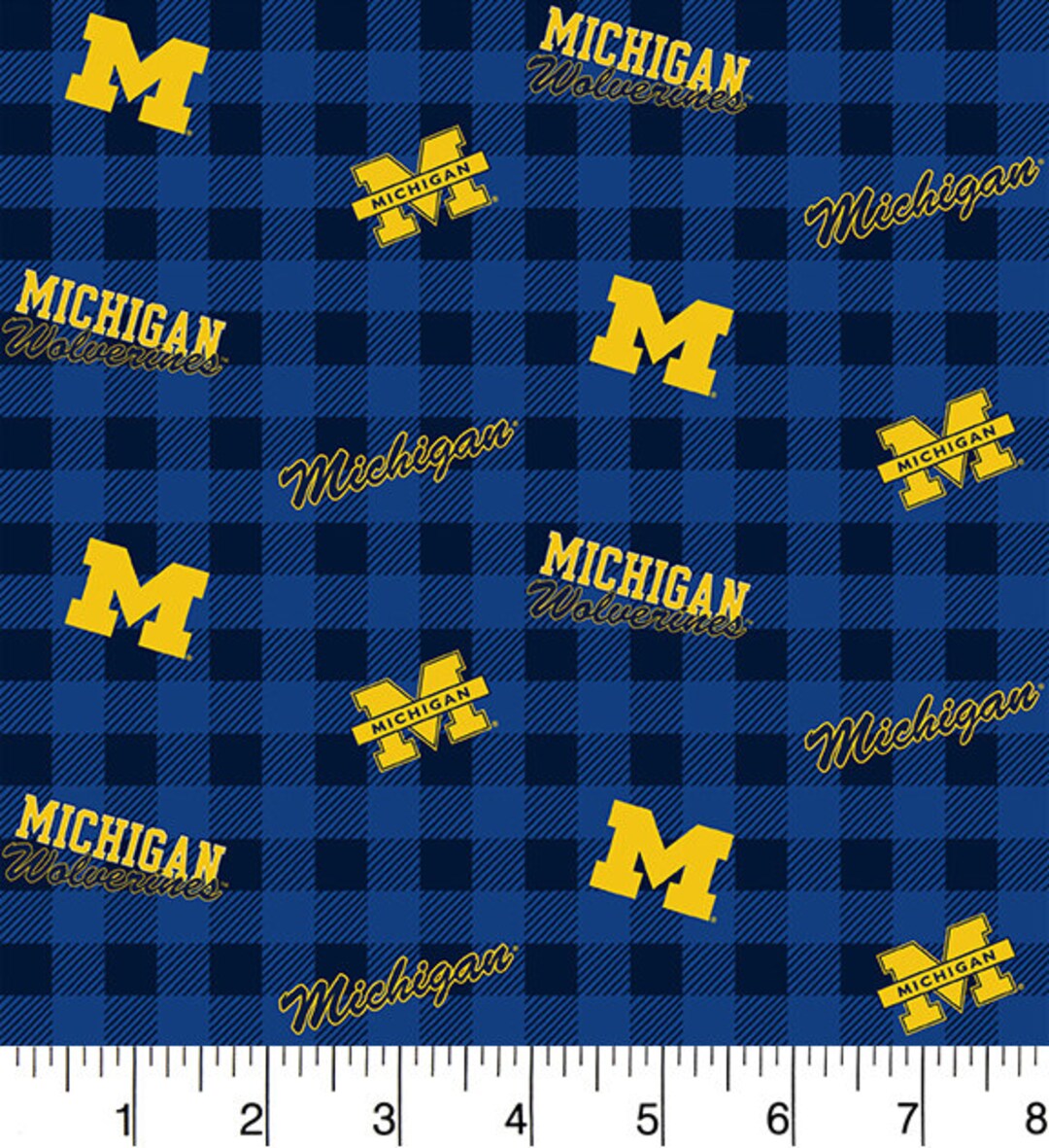 University of Michigan Cotton Fabric by Sykel-michigan Wolverines ...