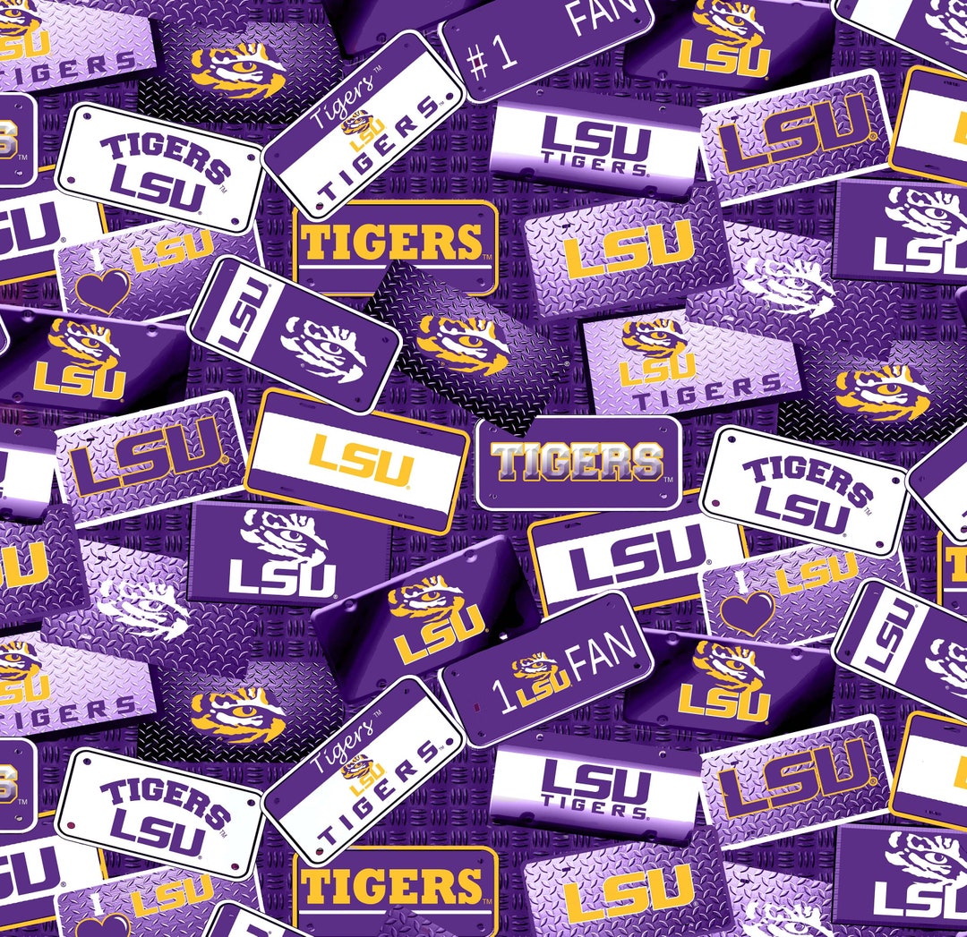 Louisiana State University Cotton Fabric by Sykel-lsu Tigers License ...