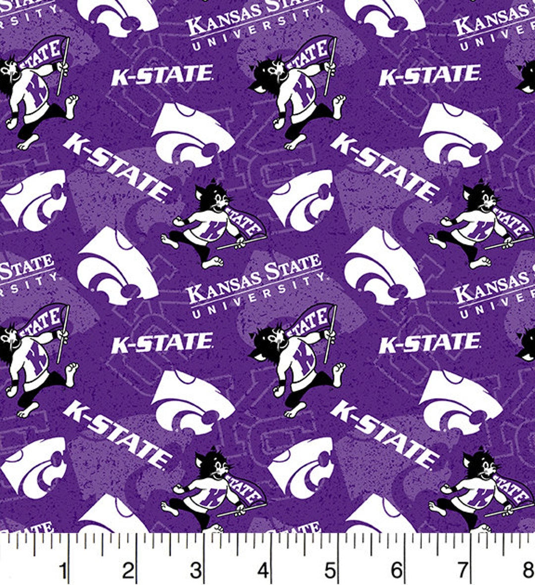 Kansas State University Cotton Fabric by Sykel-kansas State Wildcats ...