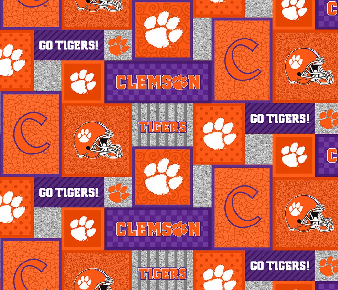 Clemson Tigers Fleece Fabric-100% Polyester-non Pill-officially ...