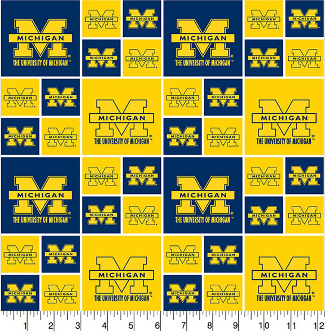 University of Michigan Cotton Fabric by Sykel-michigan Wolverines ...