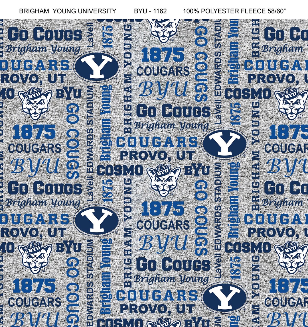Brigham Young University Fleece Fabric by Sykel-Brigham Young BYU ...