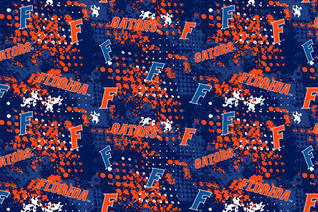 University of Florida Cotton Fabric by Sykel-florida Gators Splatter ...