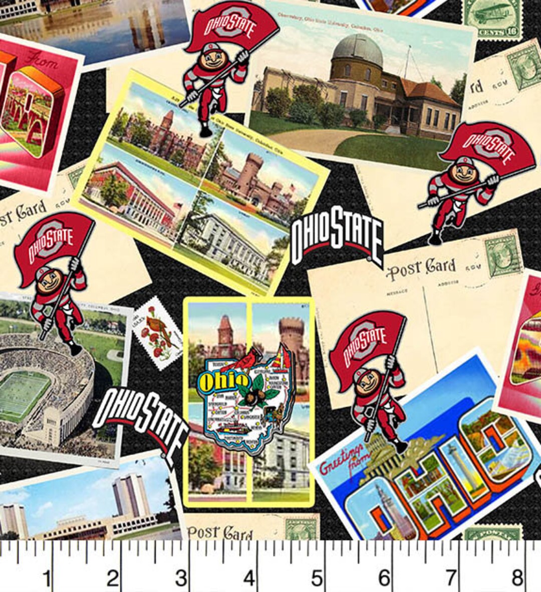 Ohio State University Cotton Fabric by Sykel-ohio State Buckeyes ...