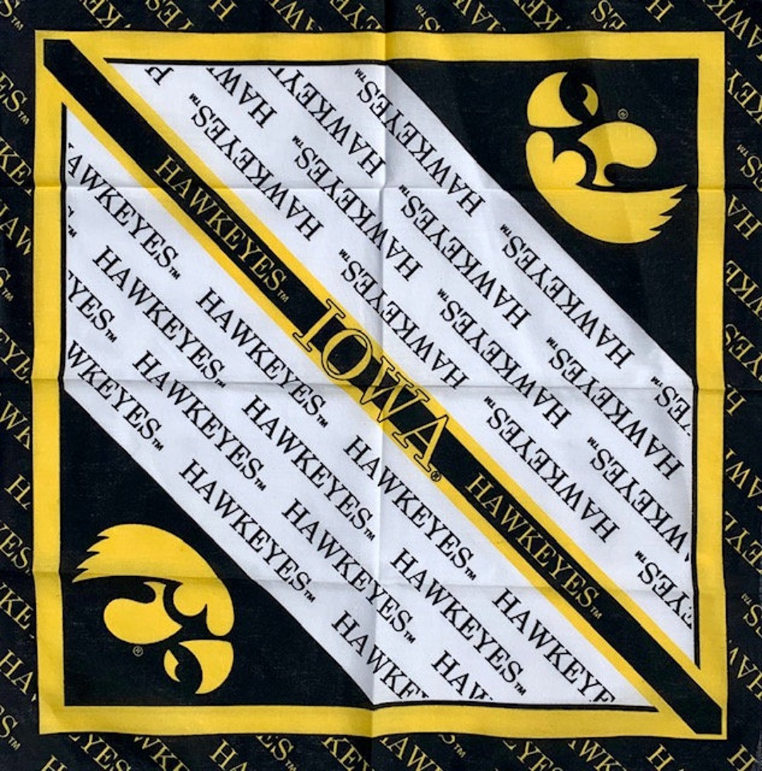 University of Iowa 22 Square Bandana-iowa Hawkeyes NCAA Large Bandana ...