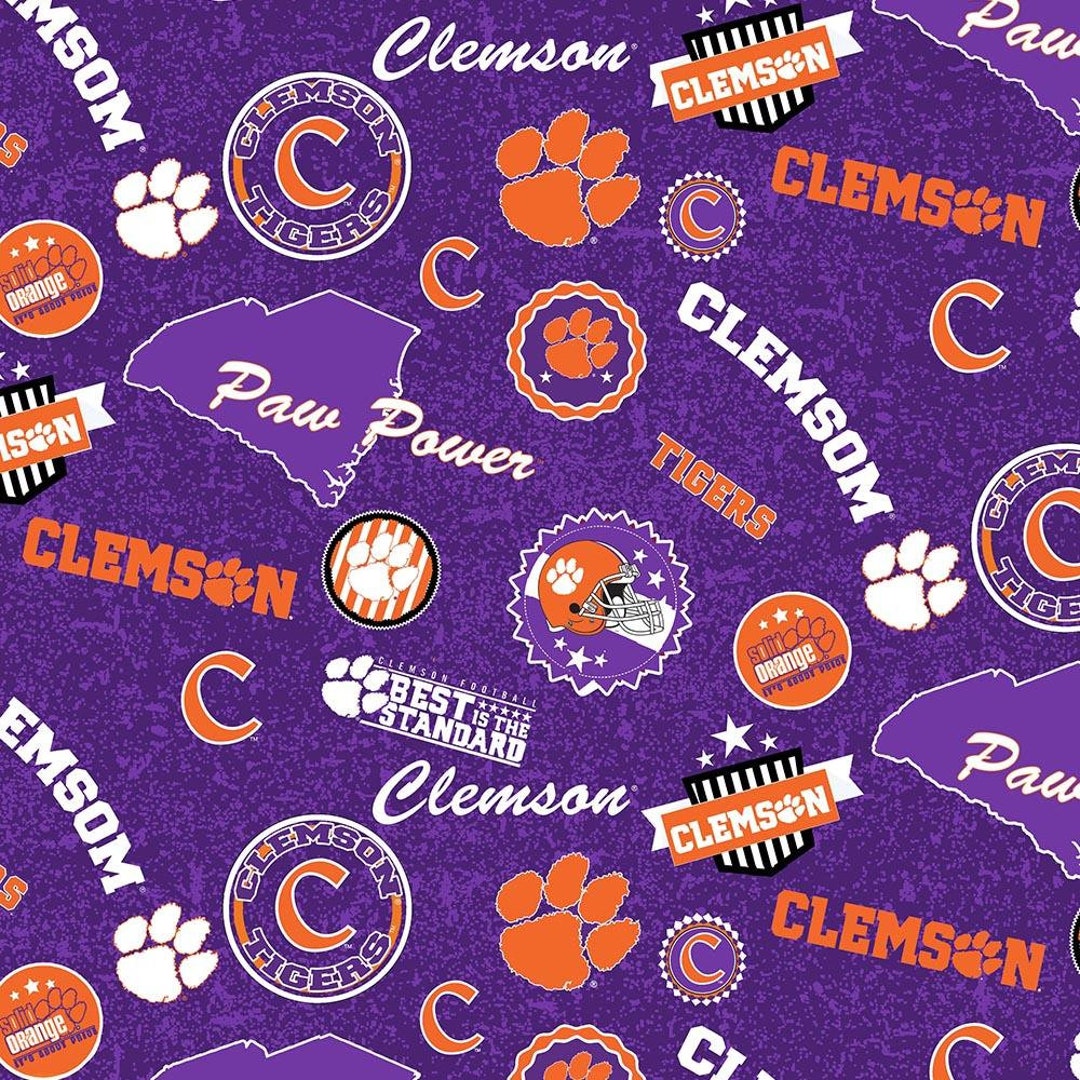 Clemson University Cotton Fabric by Sykel-clemson Tigers Home State and ...