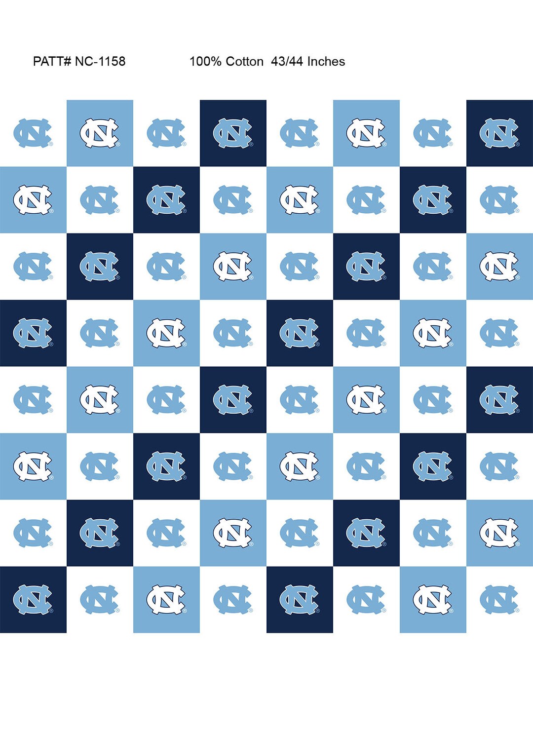 University of North Carolina Cotton Fabric by Sykel-unc Tar Heels ...