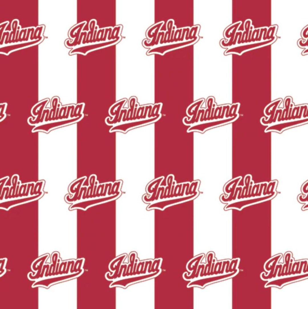 Indiana University Cotton Fabric by Sykel-indiana Hoosiers Striped and ...