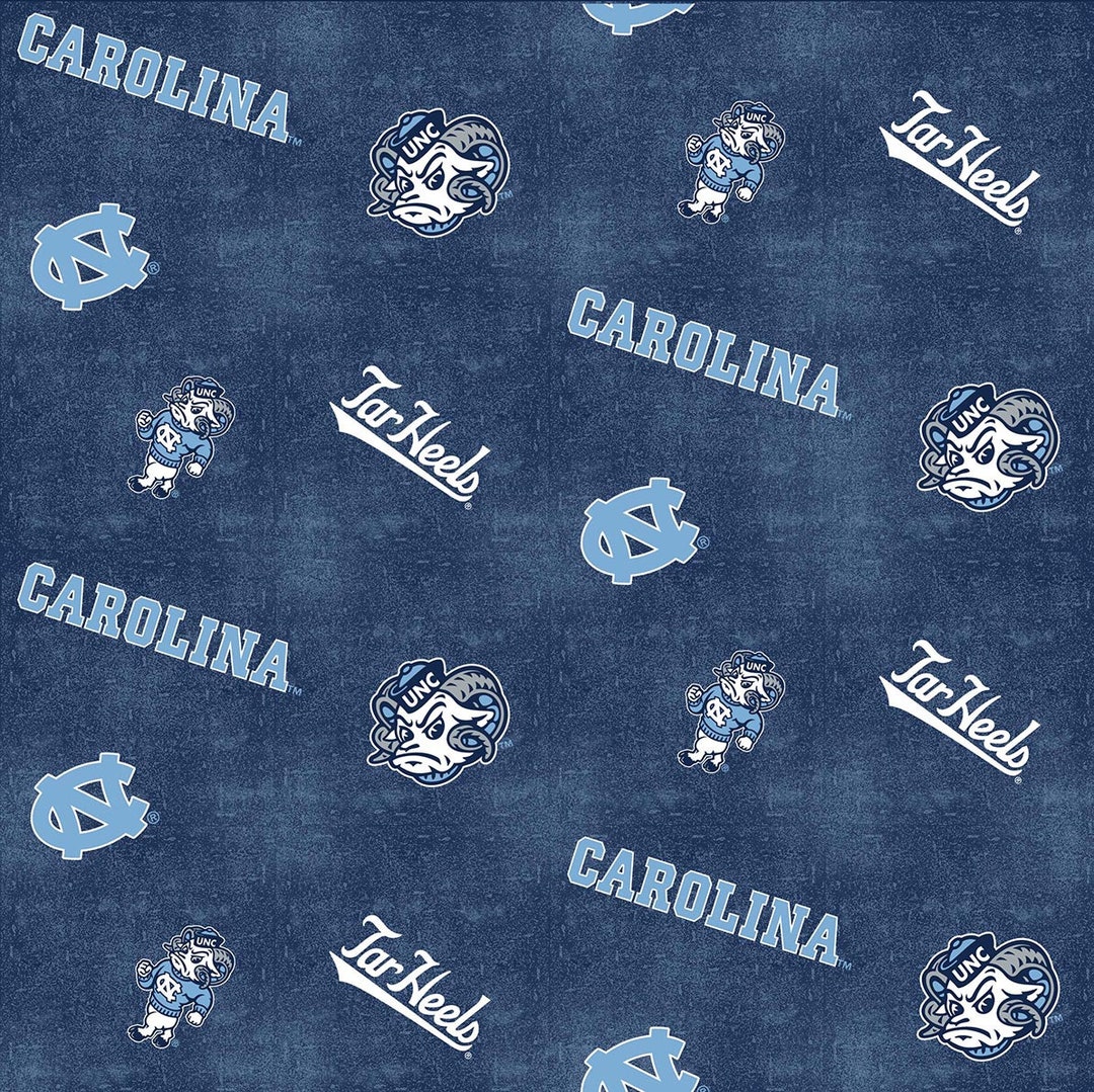 University of North Carolina Cotton Flannel Fabric by Sykel-unc Tar ...