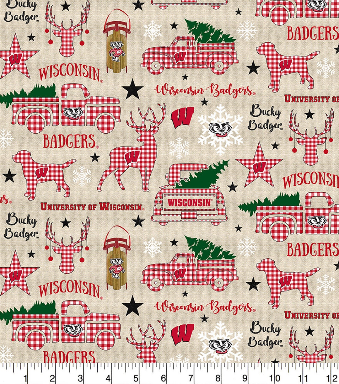 University of Wisconsin Cotton Fabric by Sykel-wisconsin Badgers ...