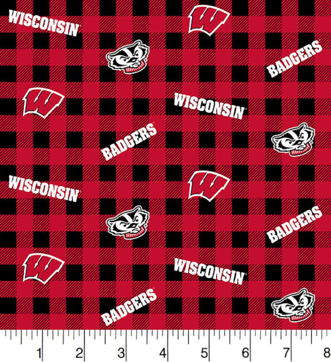 University of Wisconsin Cotton Fabric by Sykel-wisconsin Badgers ...