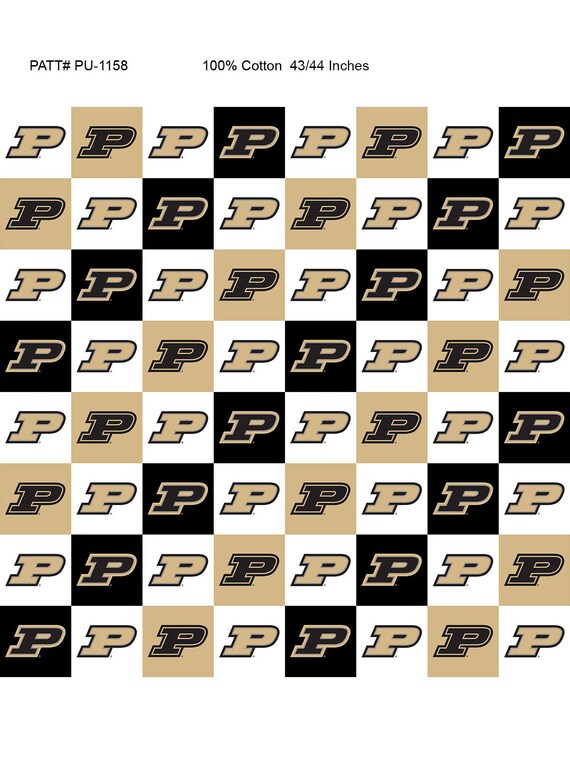 Purdue University Cotton Fabric by Sykel-purdue Boilermakers - Etsy