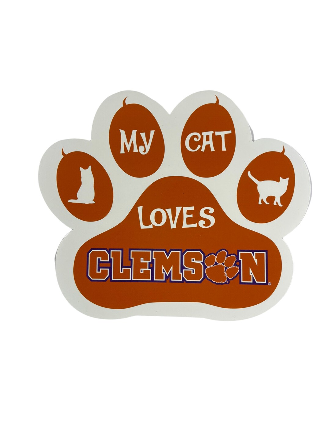Clemson Cat Paw Decal-clemson Tigers Cat Paw Peel & Stick - Etsy