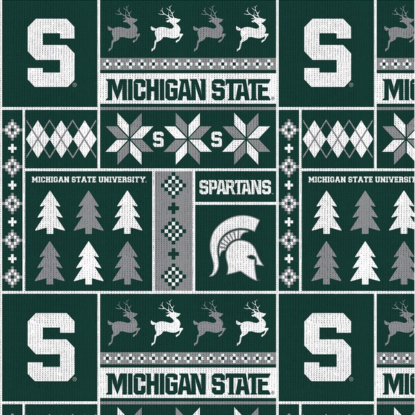 Michigan State Fleece Fabric - Etsy