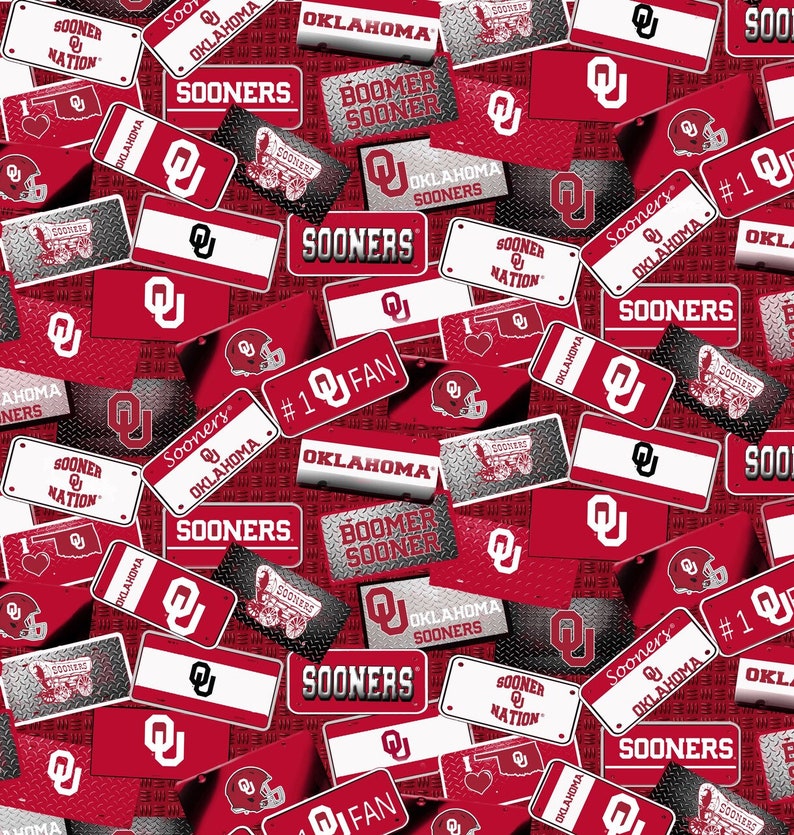 University of Oklahoma Cotton Fabric by Sykel-oklahoma Sooners - Etsy