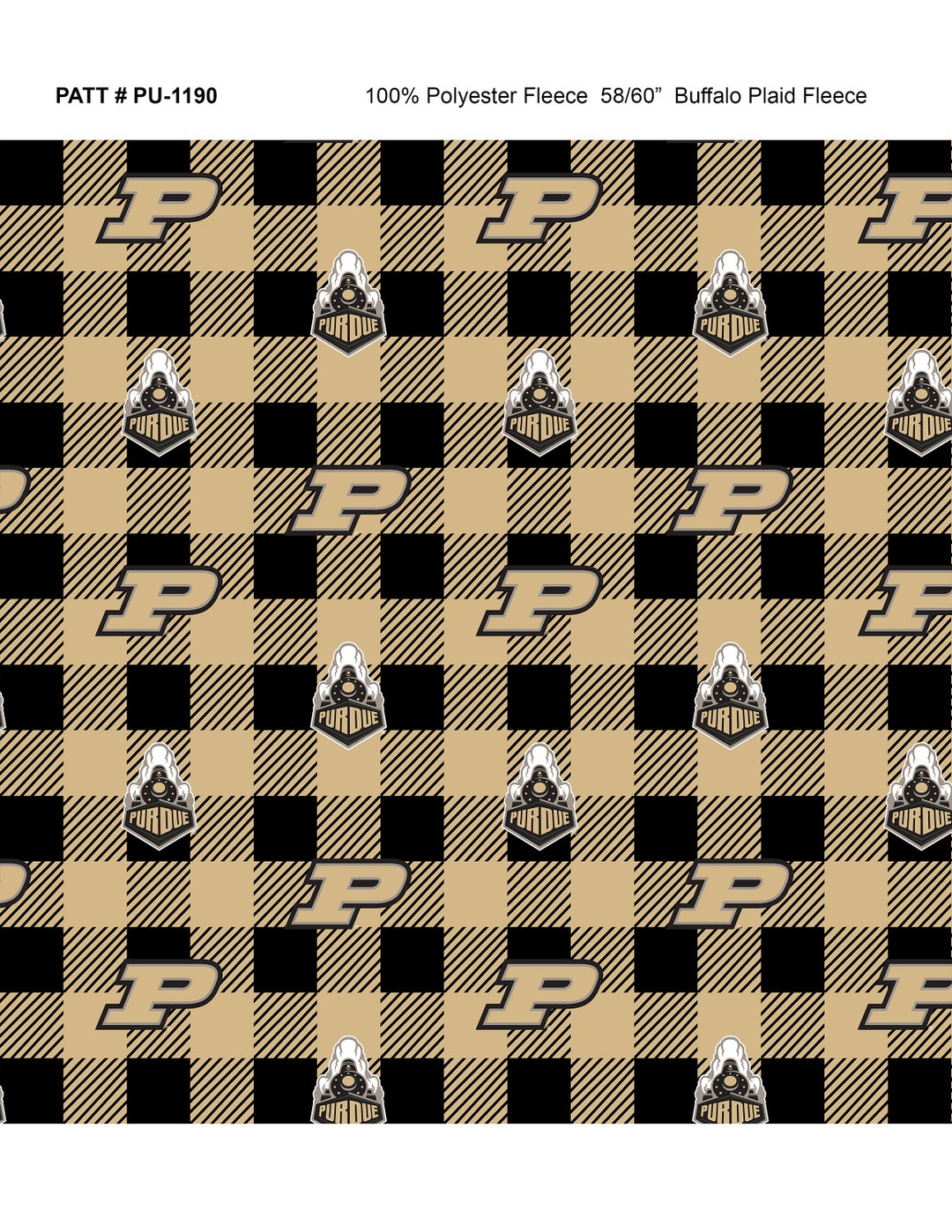 Purdue University Fleece Fabric-100% Polyester-non Pill-officially ...
