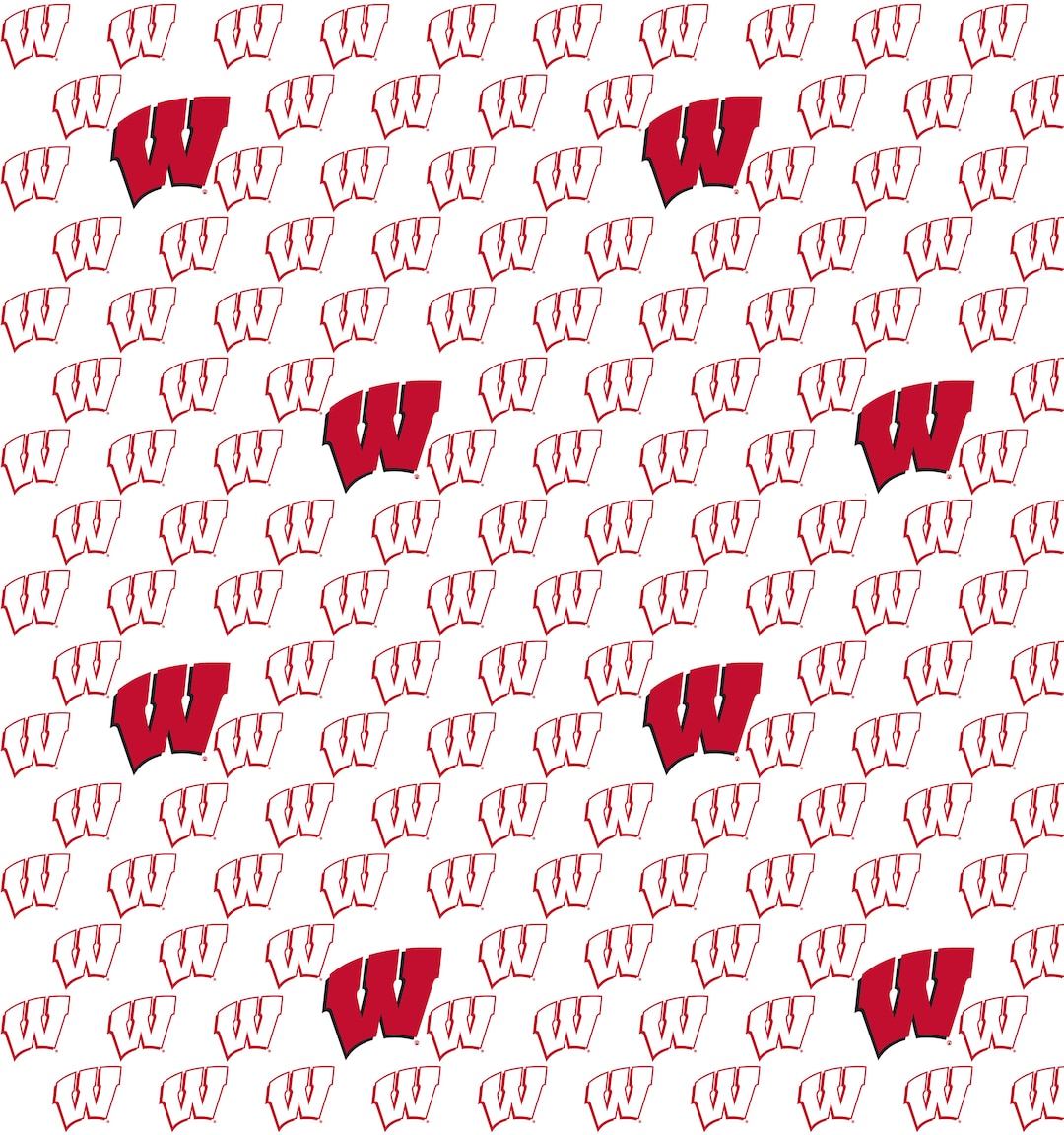 University of Wisconsin Cotton Fabric by Sykel-wisconsin Badgers White ...