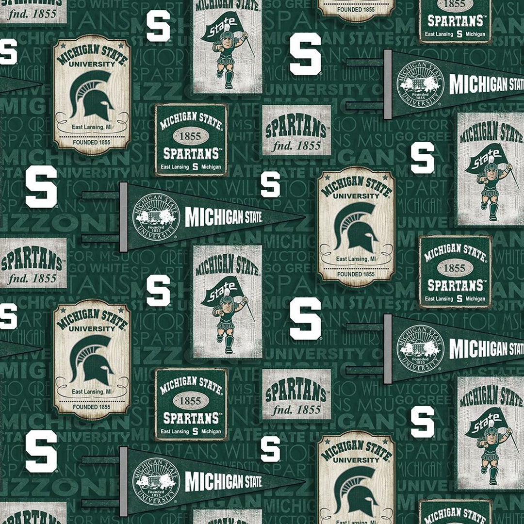 Michigan State University Cotton Fabric by Sykel-michigan State ...