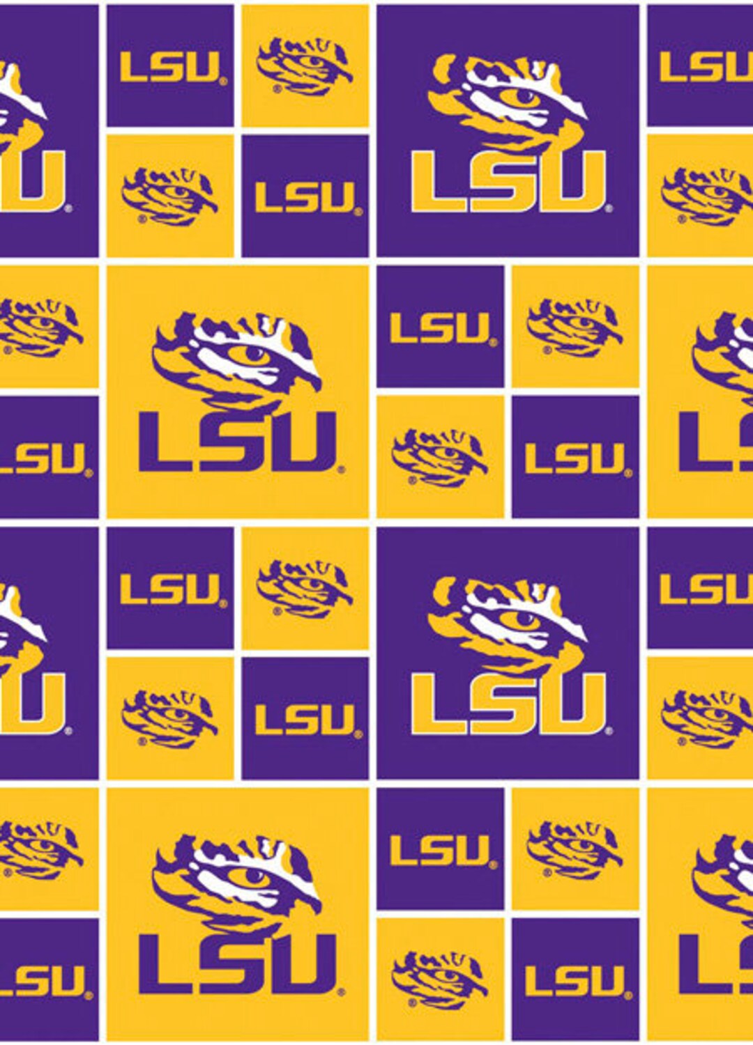 Louisiana State University Cotton Fabric by Sykel-lsu Tigers - Etsy