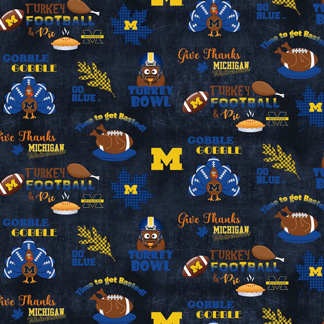 University of Michigan Cotton Fabric by Sykel-michigan Wolverines ...