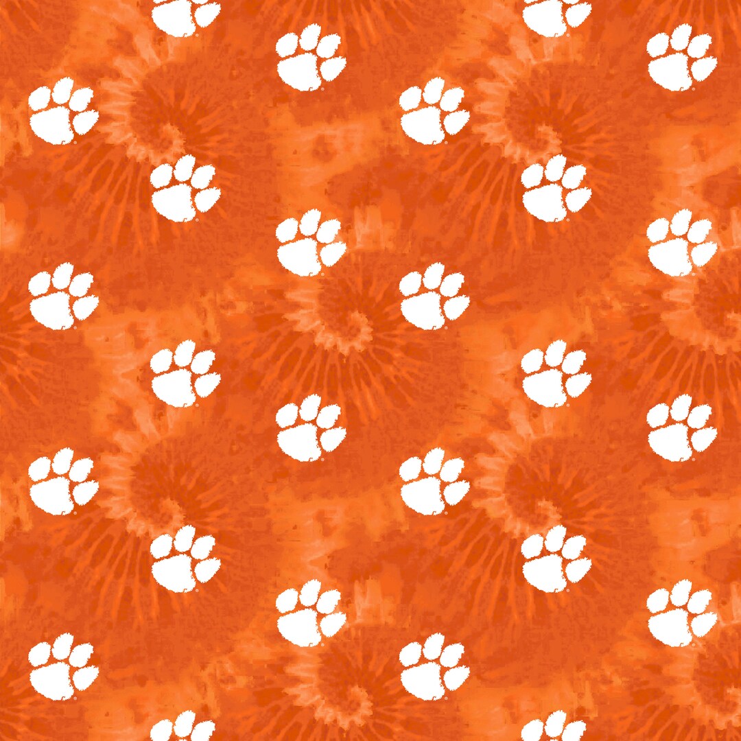 Clemson University Cotton Fabric by Sykel-clemson Tigers Tye Dye and ...