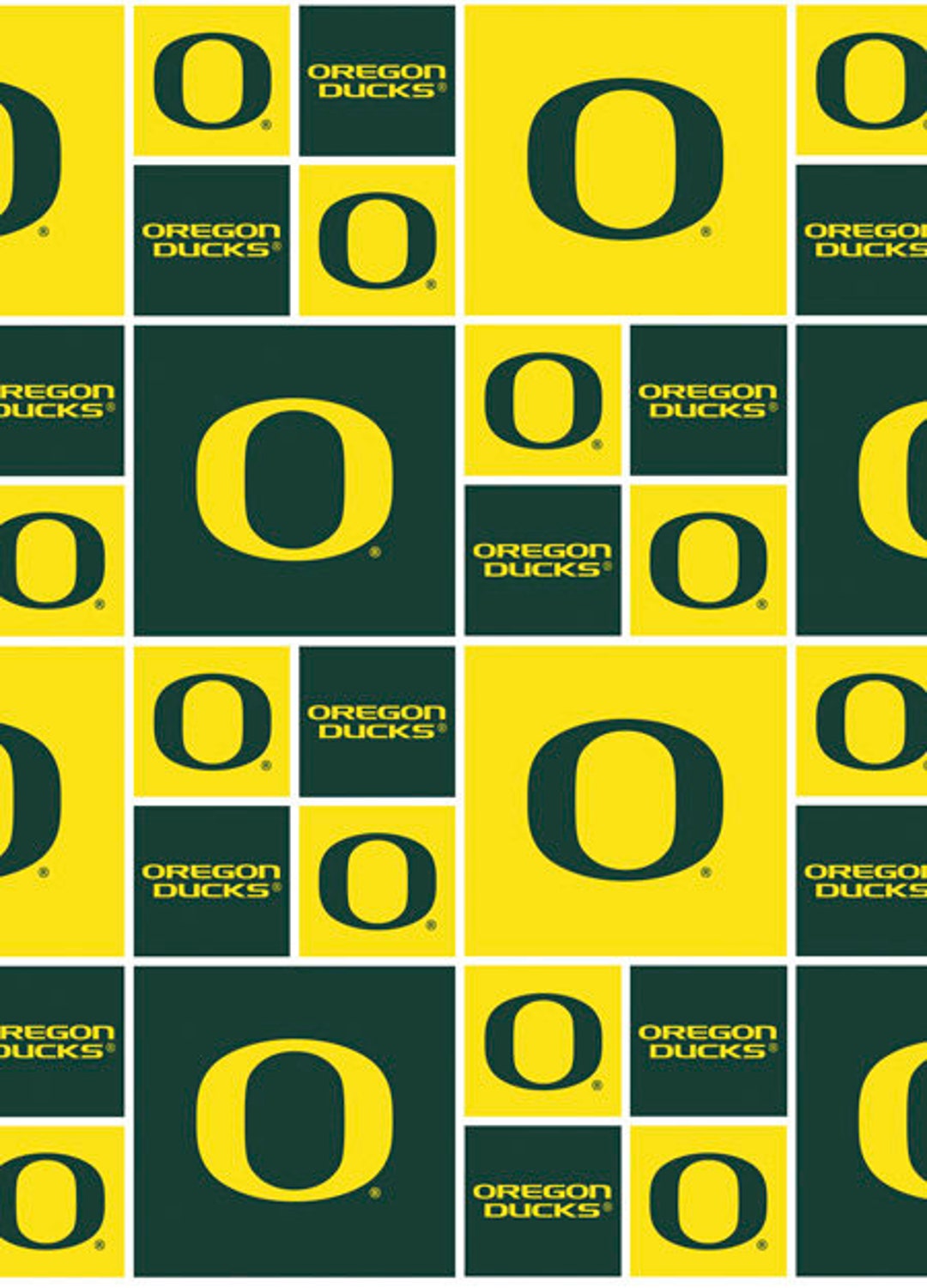 University of Oregon Cotton Fabric by Sykel-oregon Ducks Geometric and ...