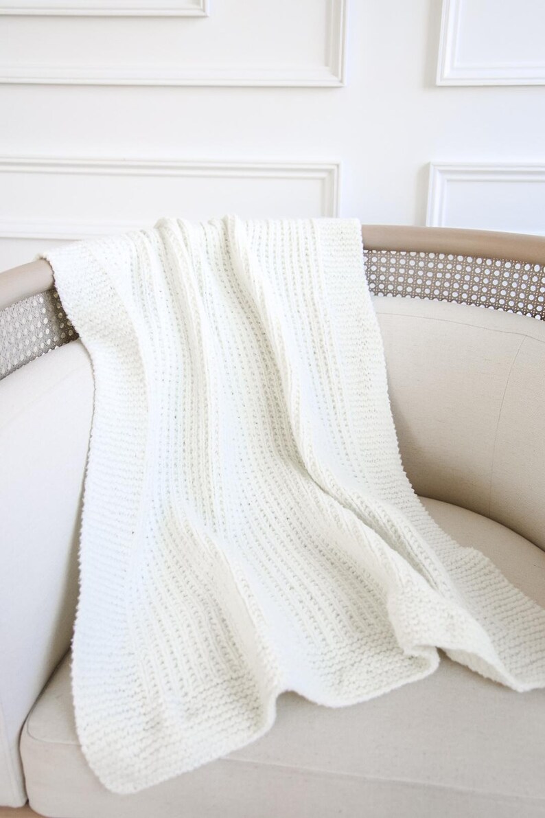 Reversible Knit Blanket Pattern: Beginner-friendly Farmhouse Throw (PDF ...