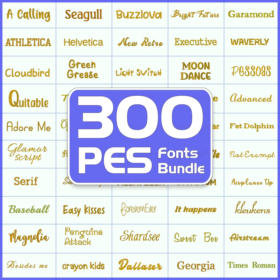 PES Embroidery Fonts, 300 PES Fonts Sets, Embroidery Machine Fonts, Embroidery Alphabet, Letters ...