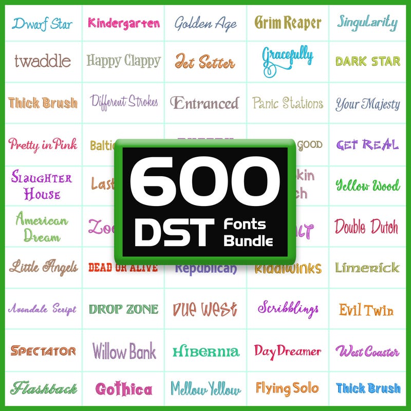 Embroidery Font File Dst - Etsy