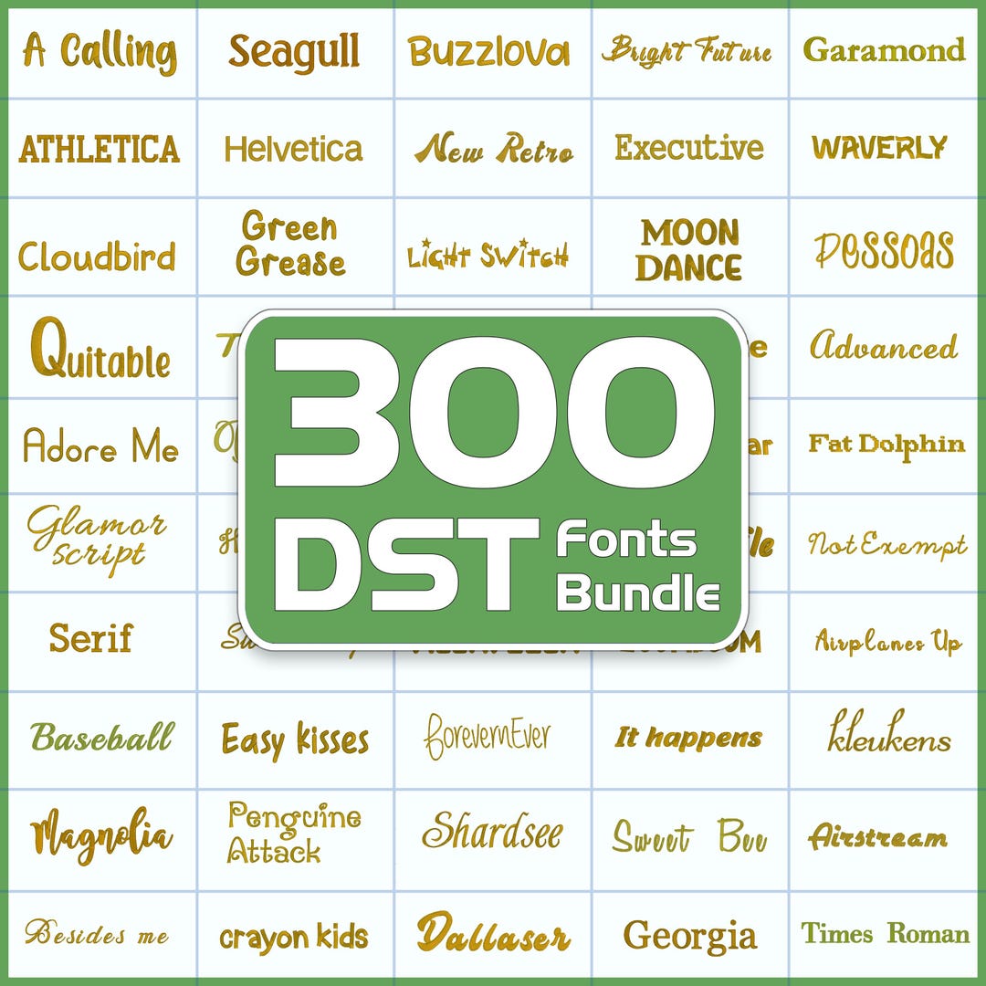 DST Embroidery Fonts, 300 Fonts Sets, Embroidery Machine Fonts ...
