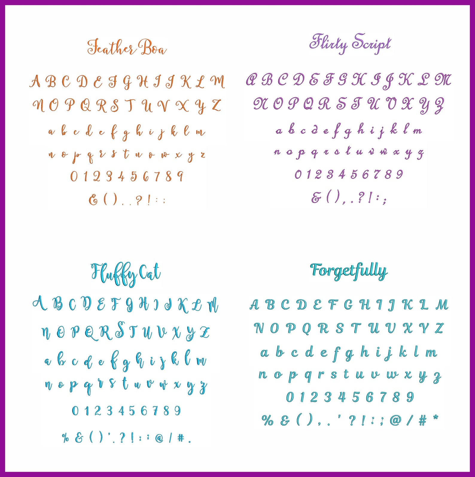 BX Embroidery Fonts Bundle: 20 Cursive Machine Letters (0.5-4 Inch) - Etsy