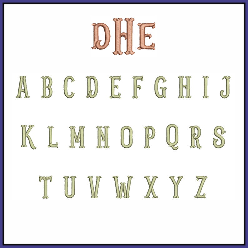 BX Embroidery Fishtail Monogram Fonts : 12 Machine Embroidery Designs ...