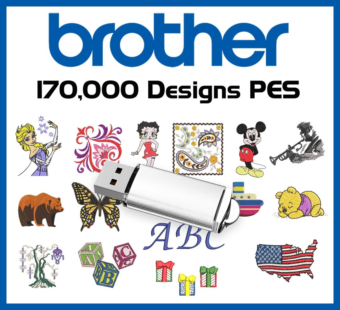 Maschinenstickmotive Collection Brother auf USB über 170.000 - Etsy.de