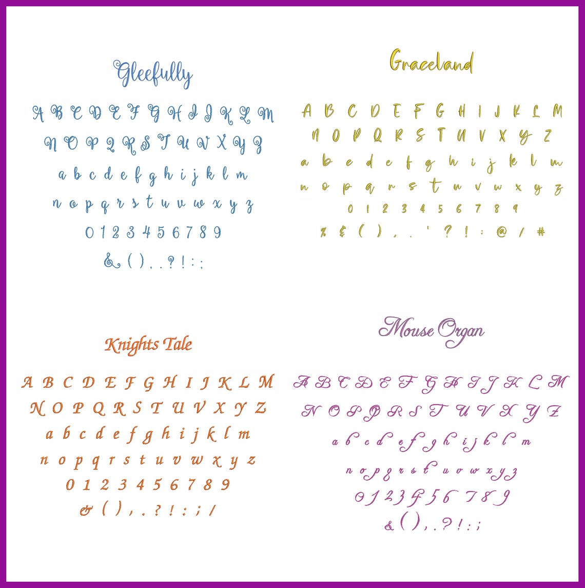 BX Embroidery Fonts Bundle: 20 Cursive Machine Letters (0.5-4 Inch) - Etsy