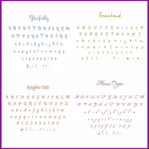 BX Embroidery Fonts Bundle: 20 Cursive Machine Letters (0.5-4 Inch) - Etsy