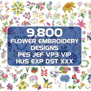 Flower Embroidery Designs, Floral Embroidery Machine File Collection ...