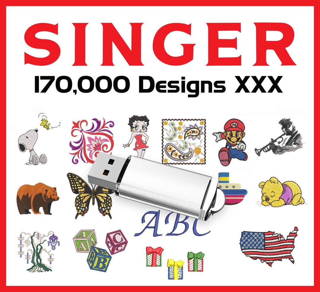 Machine Embroidery Designs Collection Singer auf USB über 170.000 ...