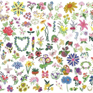 Flower Embroidery Designs, Floral Embroidery Machine File Collection ...