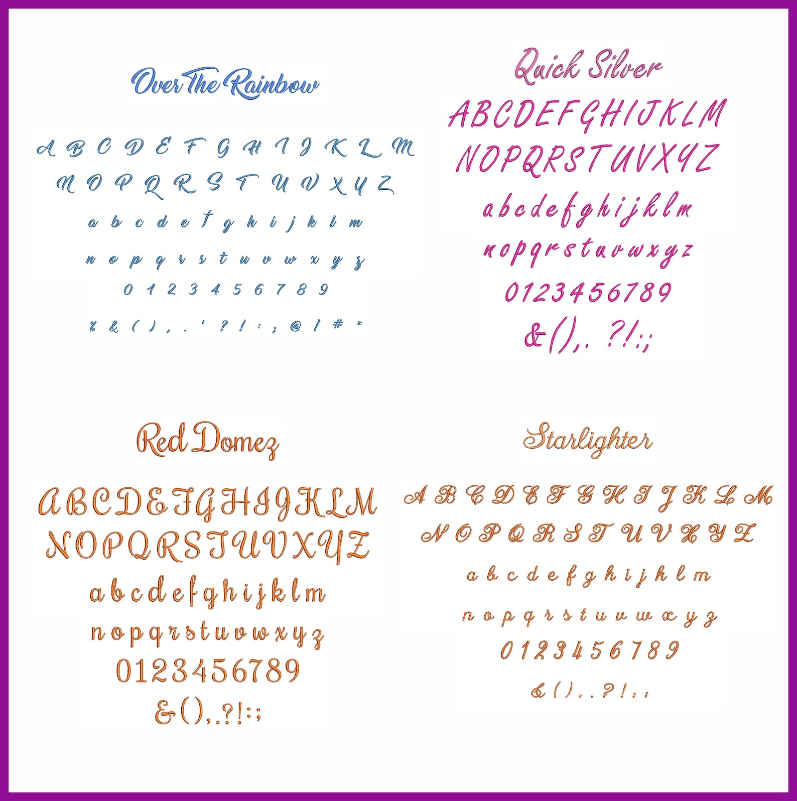 BX Embroidery Fonts Bundle: 20 Cursive Machine Letters (0.5-4 Inch) - Etsy