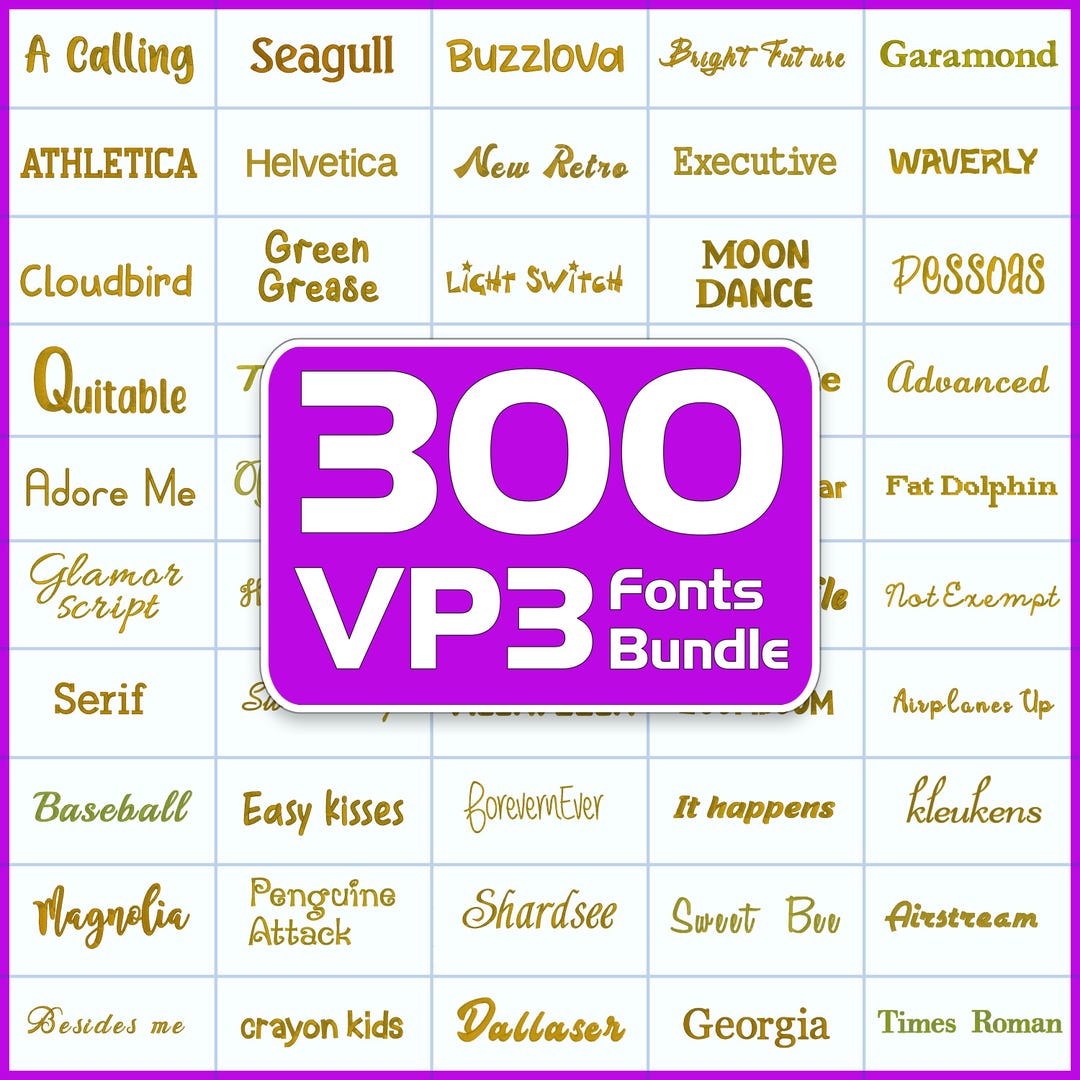 VP3 Embroidery Fonts, 300 Fonts Sets, Embroidery Machine Fonts, Embroidery Alphabet, Letters ...