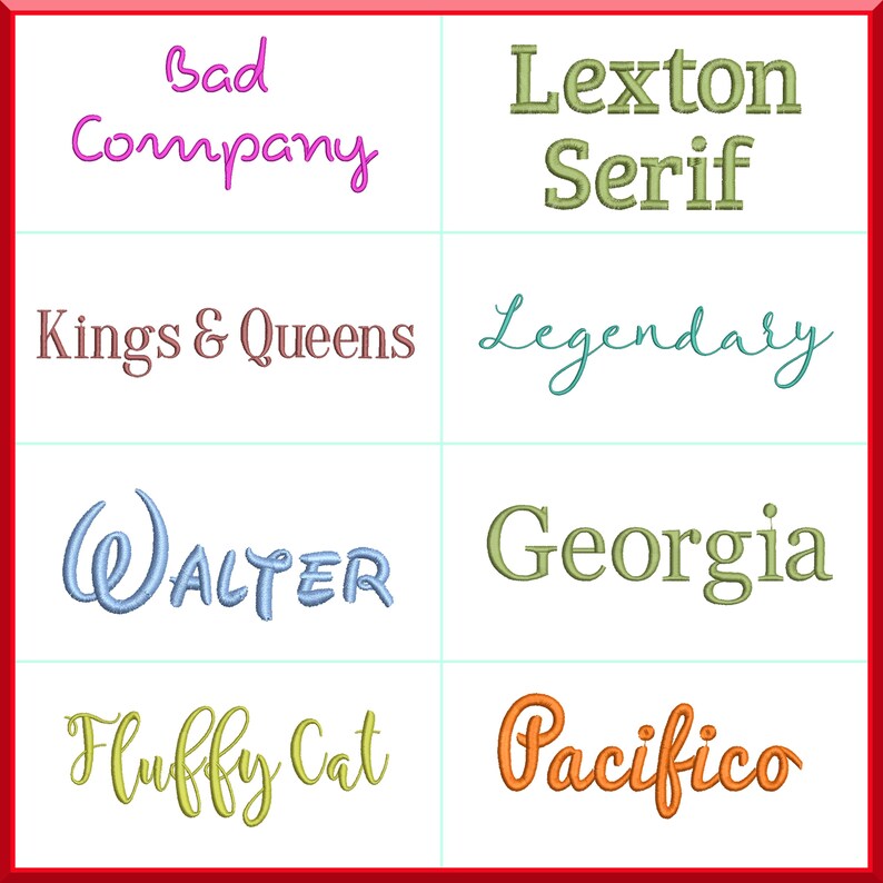 JEF Embroidery Fonts Bundle: 100 Janome Machine Font Pack (0.25 - 2 ...