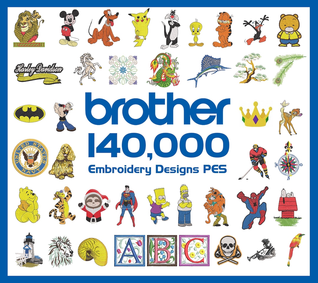 Brother Machine Embroidery Designs Collection Download Over 140,000 Embroidery Files in PES ...