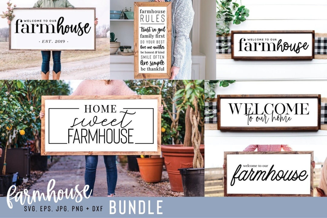 Farmhouse SVG Bundle, 6 Designs, 30 Cut Files - Etsy