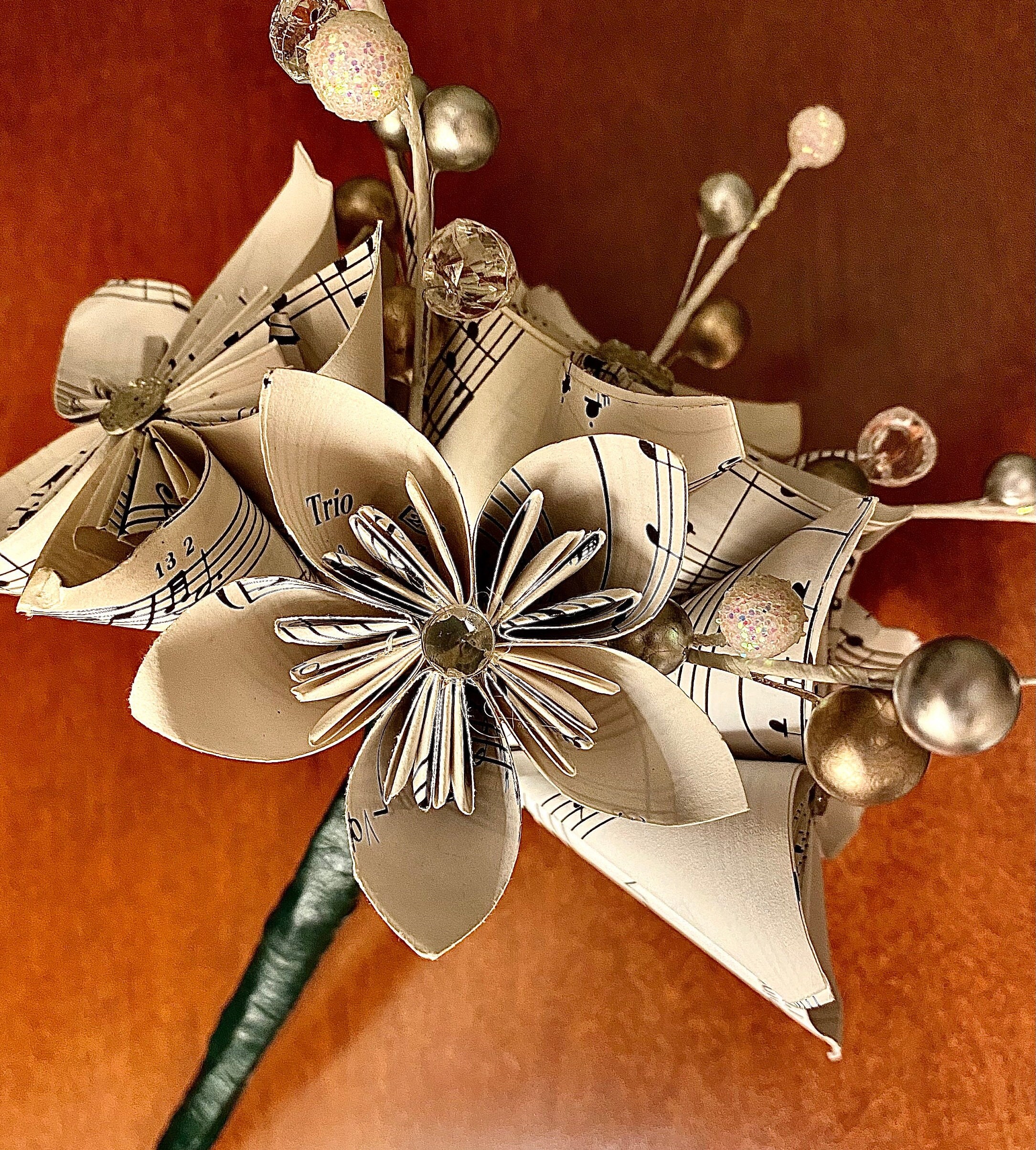 MUSIC PAPER FLOWER Bouquet - Wedding Decor - Ready to Ship - Gift ...