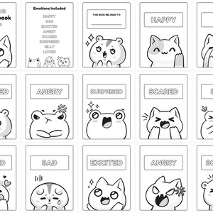 KDP Kids Interior ⋆ Coloring Pages and Cover ⋆ Emotions ⋆ Canva ...
