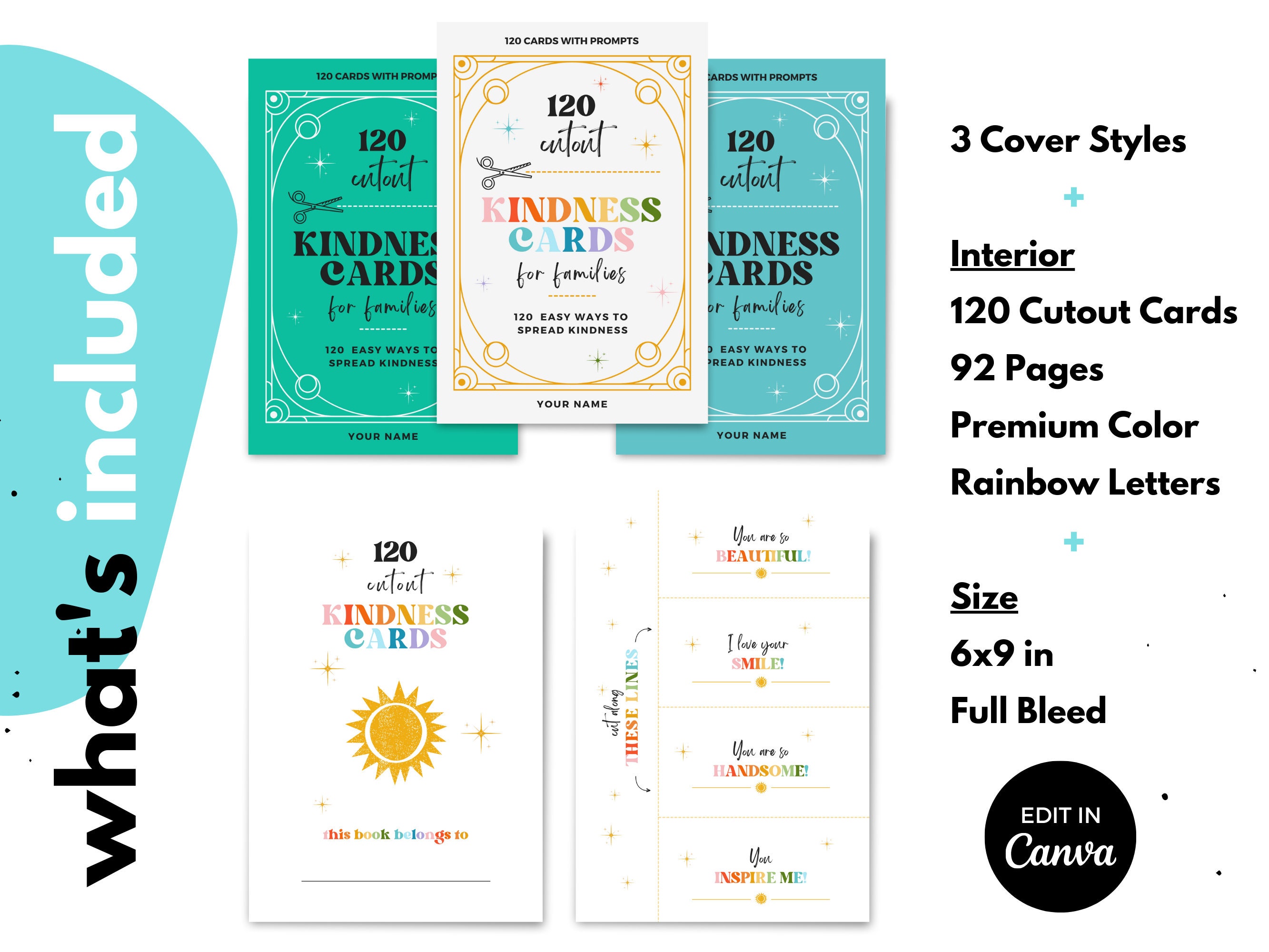 KDP Kindness Cards Activity Book ⋆ Cover and Interior Bundle ⋆ Canva ...