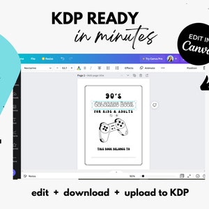 KDP Coloring Interior ⋆ 90s Vibes ⋆ Canva Template ⋆ 8.5x11 - Etsy